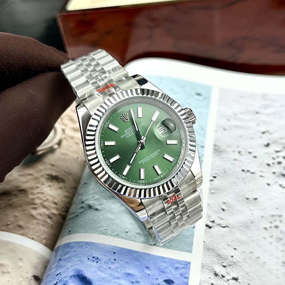 Đồng Hồ Cơ Nam Rolex JAPAN WATCH Mặt Xanh Thiết Kế Viền Phai Sang Trọng ...