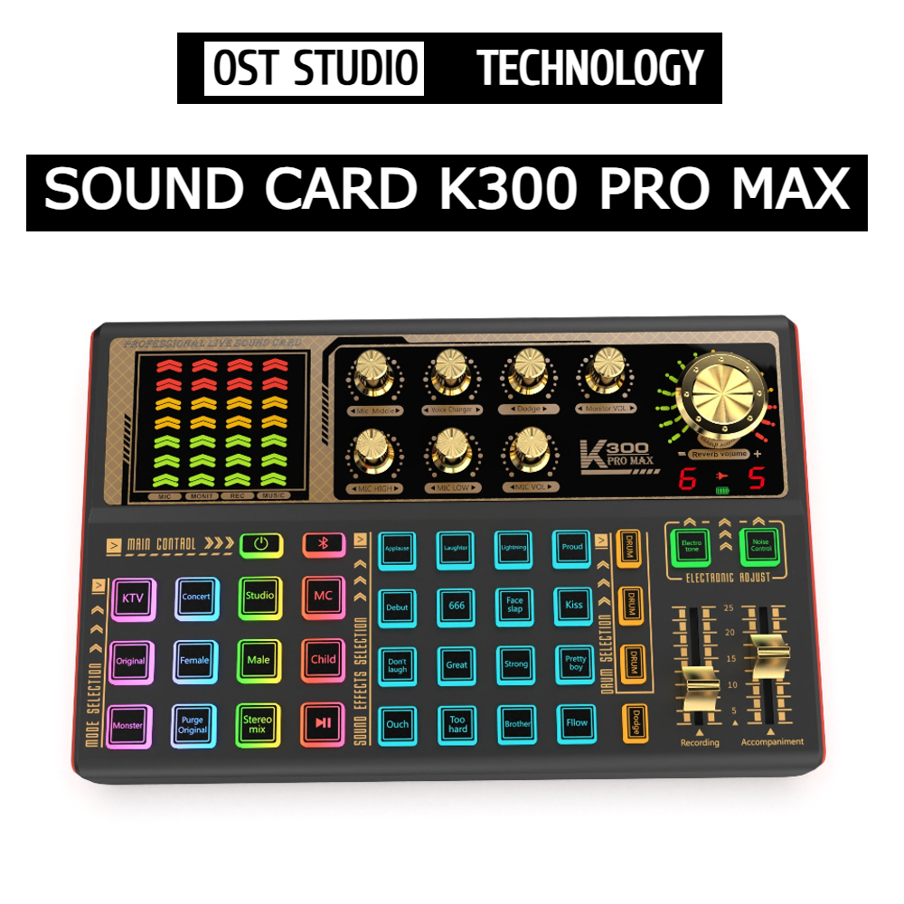 Sound Card K300 Pro Max Phiên Bản Mới Nhất 2024. Hỗ Trợ Livestream Bigo, Facebook...Tích Hợp ...
