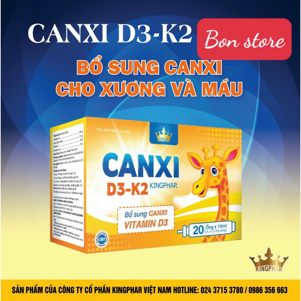 CANXI D3 Vitamin Kingphar Hộp 20 ống / 5ml - Bổ Sung Canxi , Vitamin D3 cho cơ thể | Shopee Việt Nam