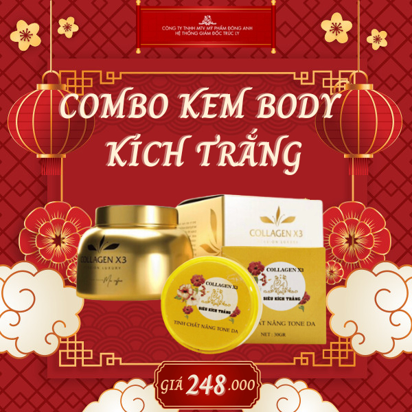 Combo Kem Body Luxury - Kích Trắng Collagen X3 Đông Anh Chính Hãng Mang ...