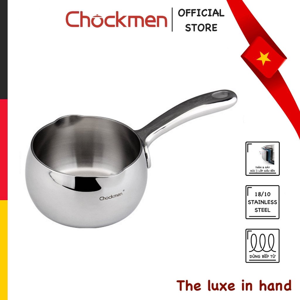 Quánh CHOCKMEN 8-10-12-14CM Inox 18/10 Siêu Dày Đa Năng Nồi Mini Quánh Bột Ăn Dặm Dùng Mọi Loại ...