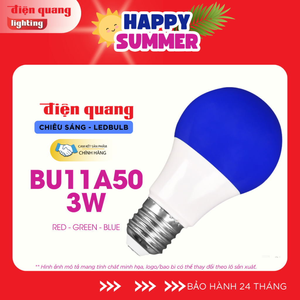 Đèn LED bulb BU11 Điện Quang ĐQ LEDBU11A50 03B ( 3W, Xanh Dương ...