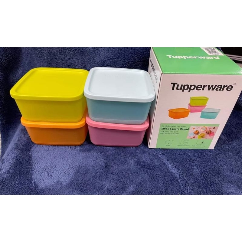 Bộ 4 hộp small square round Tupperware 650ml ( ngăn mát) | Shopee Việt Nam