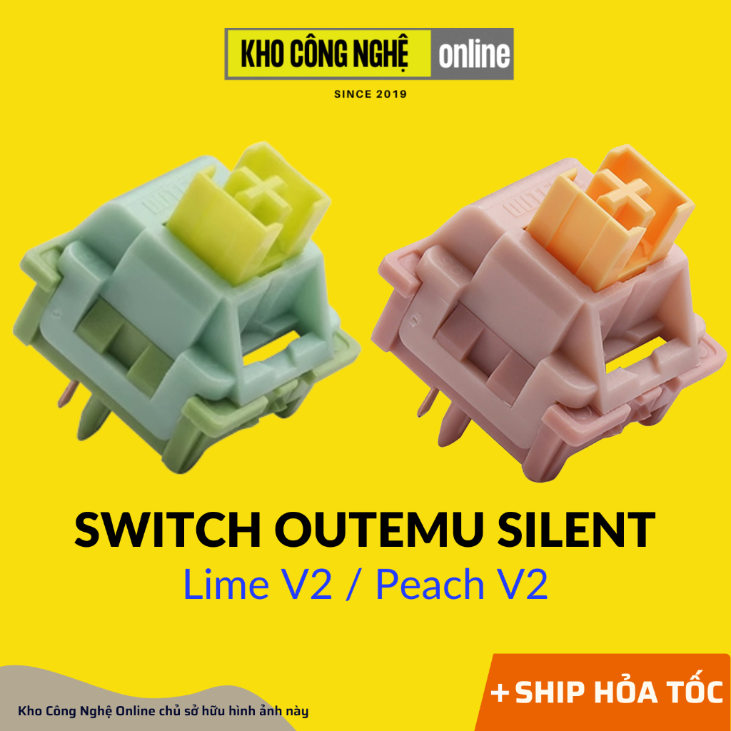 Switch Outemu Silent Lime / Peach Switch V2 không ồn dùng cho bàn phím cơ (5pin) | Shopee Việt Nam