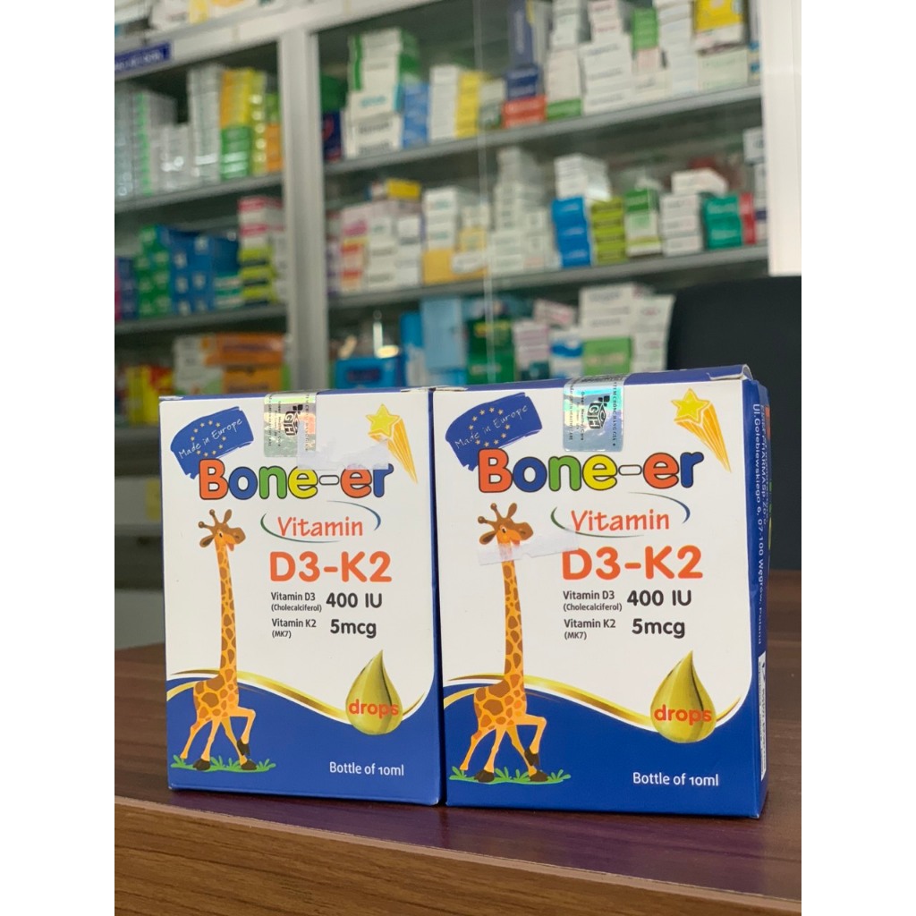 Bone-er Vitamin D3-K2 ( 400IU+5mcg ) bổ sung vitamin D cho trẻ từ sơ ...