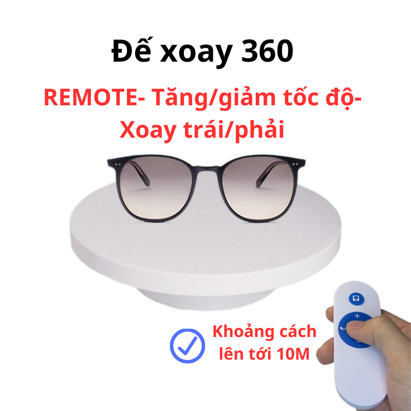 Đế xoay Bàn xoay trưng bày sản phẩm có REMOTE [BH 1 đổi 1] quay 360 độ ...