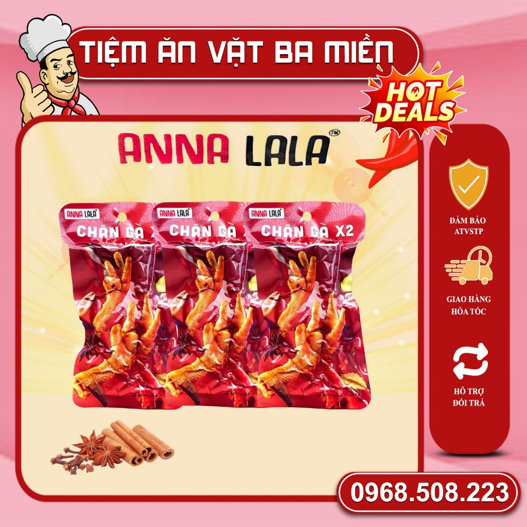 Combo 20 Gói Chân Gà Đôi ANNA LALA X2 ,Gói Gồm 2 Chân Vị Cay Thơm Chính ...