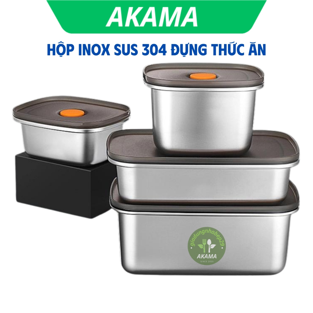 Hộp inox đựng thức ăn, có nắp đậy kín van xả chống tràn an toàn tiện ...