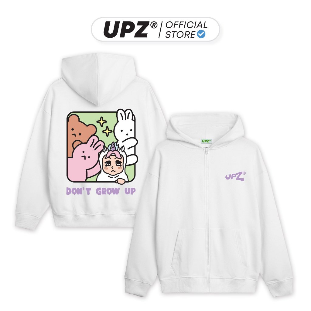 UPZ Áo Khoác Hoodie Dây Kéo Unisex Nỉ Chân Cua Cotton Dont Grow Up ...