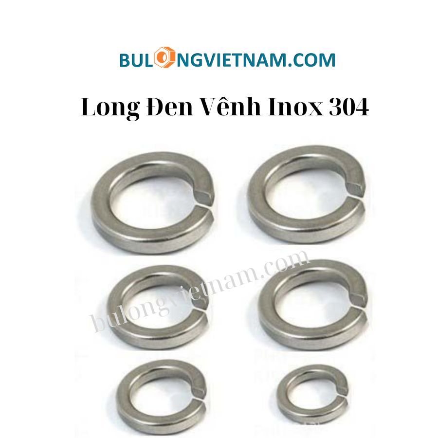 Set 200 con Long đền vênh inox 304 M6, M8, M10, M12, long đen inox 304, vòng đệm inox 304 ...