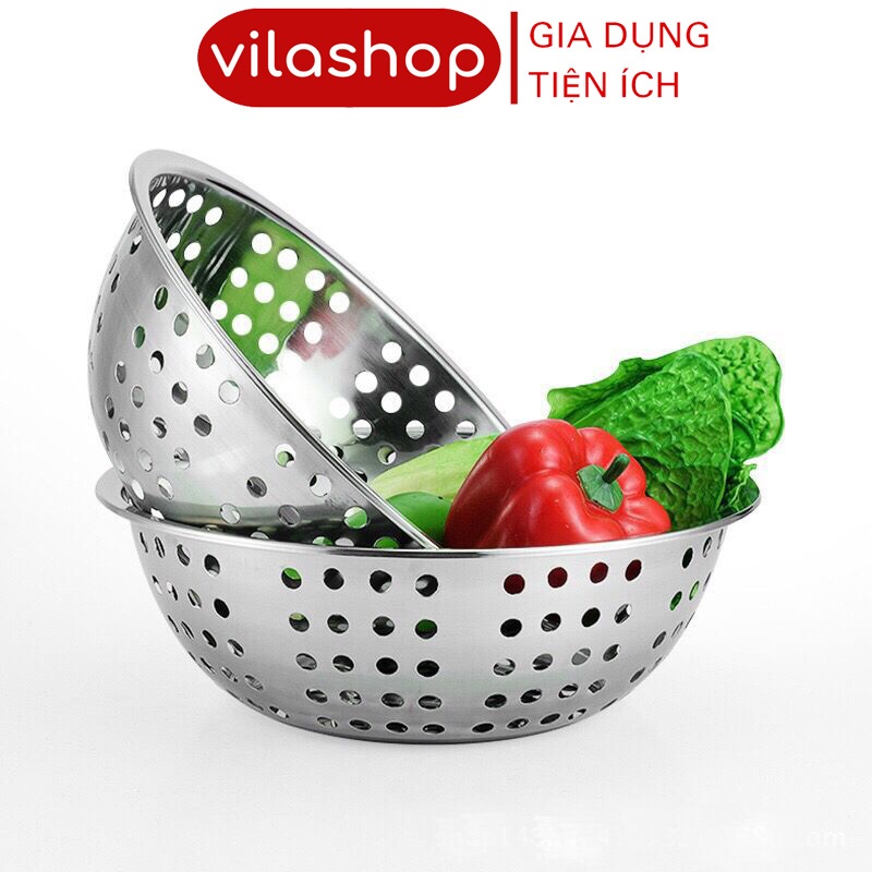 3 Mã Chậu Thủng Inox Vilahome, Rá Rổ Thau Thủng To Đựng Rau Củ Quả, Đồ ...