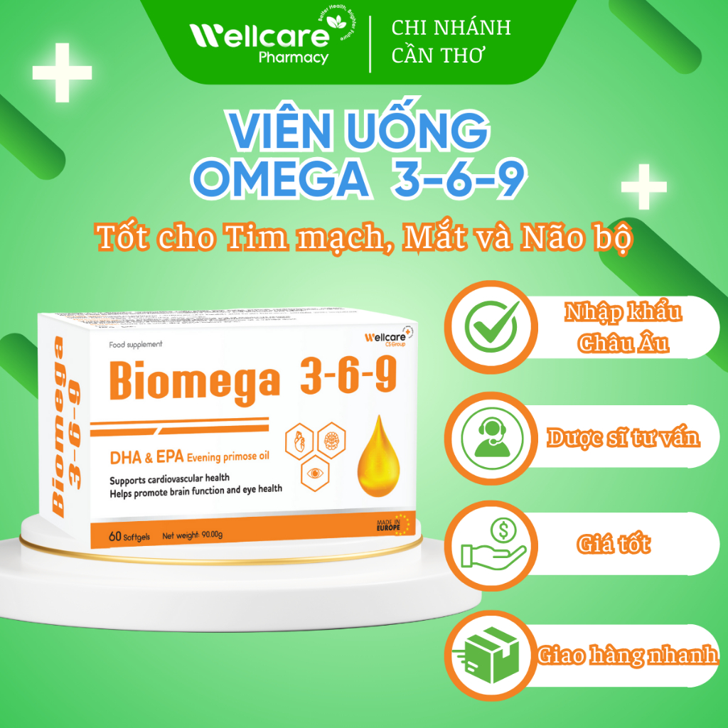 Biomega 369 - Viên uống bổ sung omega 3 6 9 tốt cho tim mạch, mắt và ...