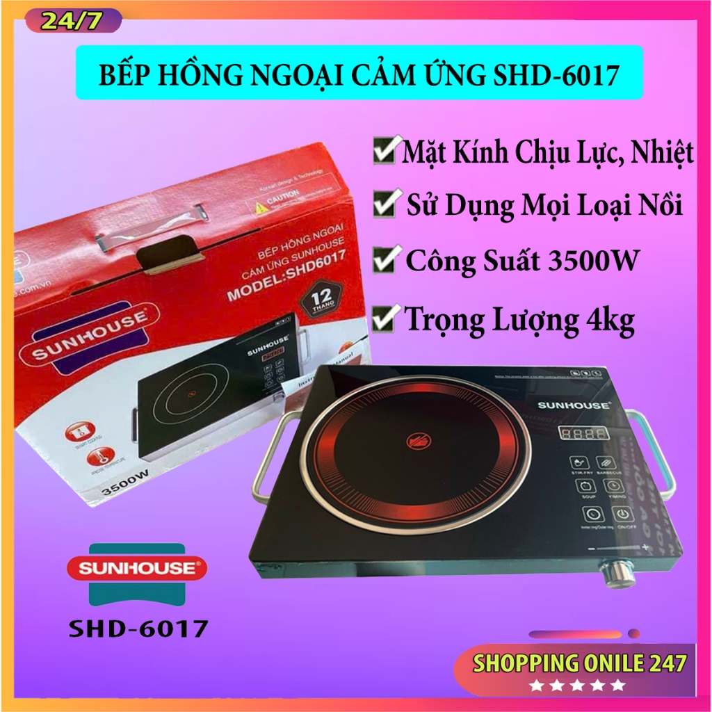 Bếp Hồng Ngoại Cảm Ứng Shunhouse SHD6017, Bếp Hồng Ngoại Đơn Sunhouse ...