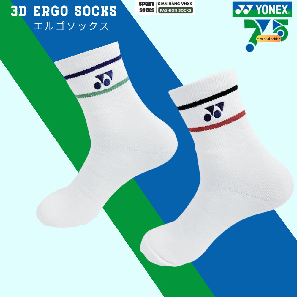 Tất yonex cổ lửng chuyên dụng dành cho tập luyện và thi đấu, Vớ yonex cầu lông viền màu unisex ...