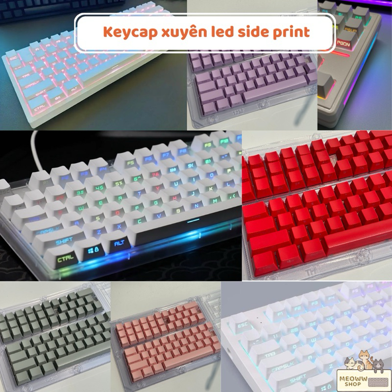 Keycap Xuyên Led mạch xuôi | Keycap Side Print xuyên led | Keycap Ninja ...