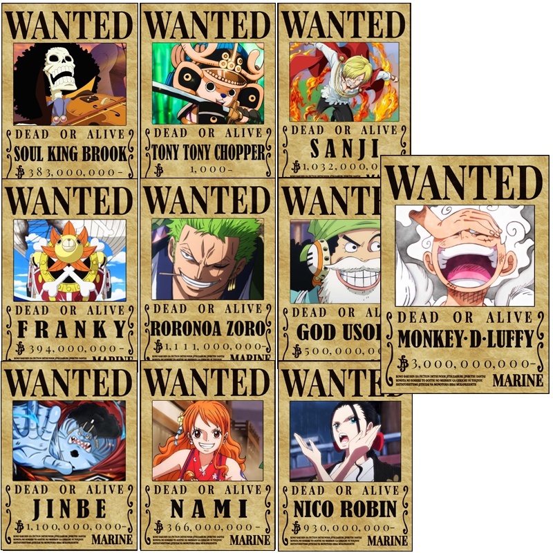 10 tấm Poster One piece Băng mũ rơm mới nhất, tranh dán tường One Piece ...