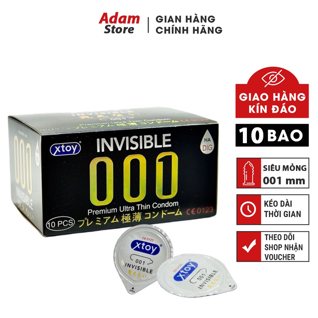 Bao cao su 001 XTOY, bcs 001 siêu mỏng 0.01mm nhiều gel kéo dài thời ...