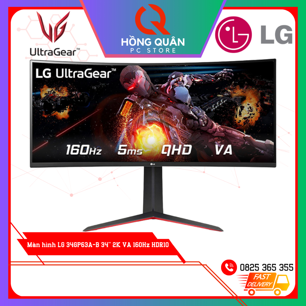 Màn hình cong LG UltraGear 34GP63A-B 34inch 2K 160Hz VA G-Sync HDR UltraWide 21:9 chuyên game ...