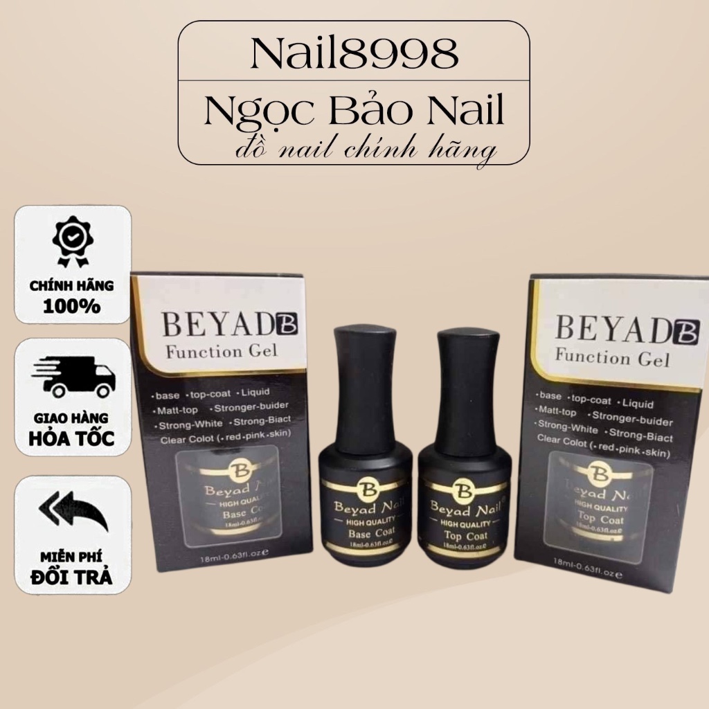 Base top Beyad Nail Mỹ, sơn gel base top siêu bền chính hãng | Shopee ...