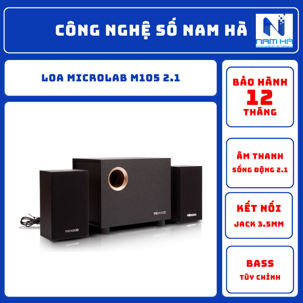 Loa Microlab M105 2.1 Thiết kế sang trọng Tương thích nhiều thiết bị ...