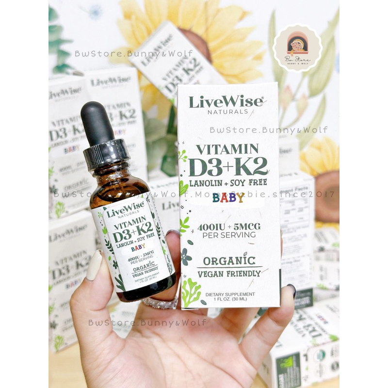 Vitamin D3K2 Thuần Chay LiveWise Naturals MẪU MỚI - Mỹ - Hộp 30 ml ...