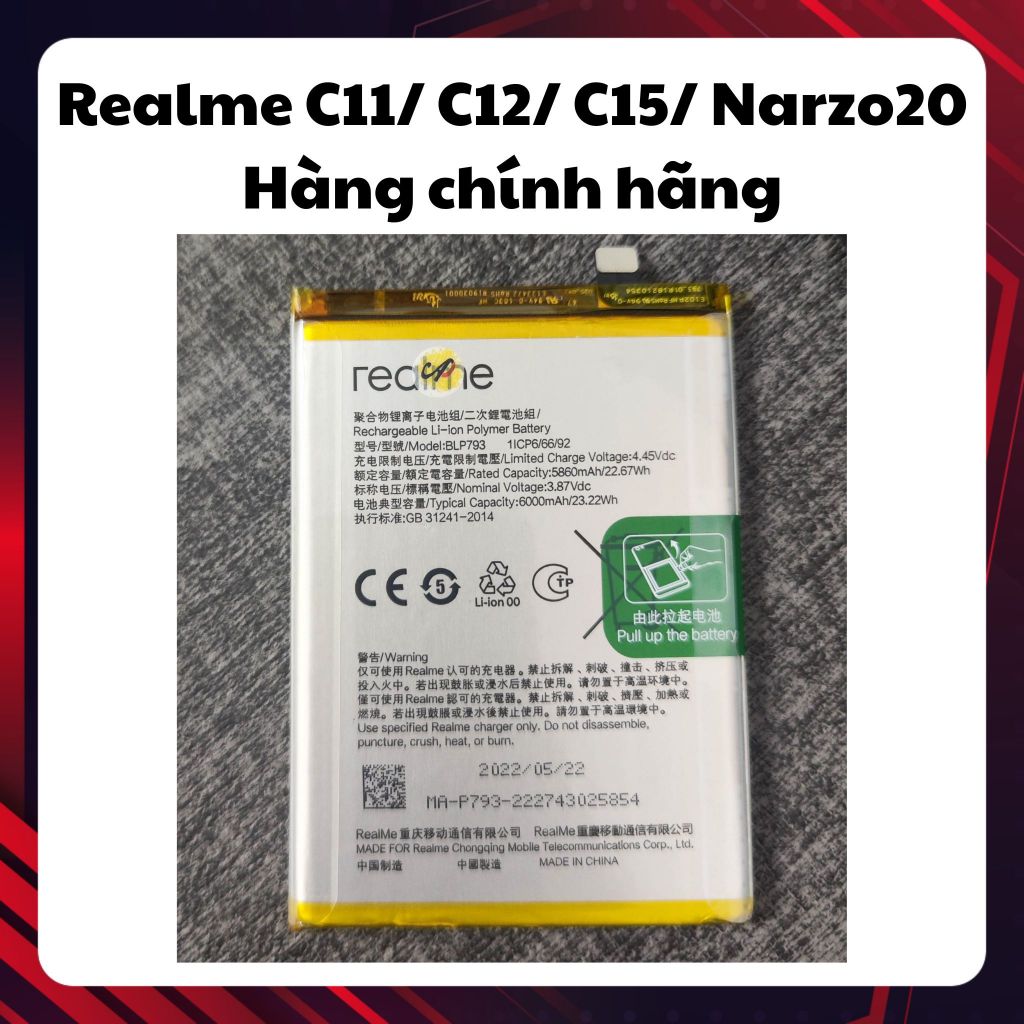 Pin Realme C11/ C12/ C15/ Narzo 20 HÀNG CHÍNH HÃNG, Mã BLP793, Dung ...