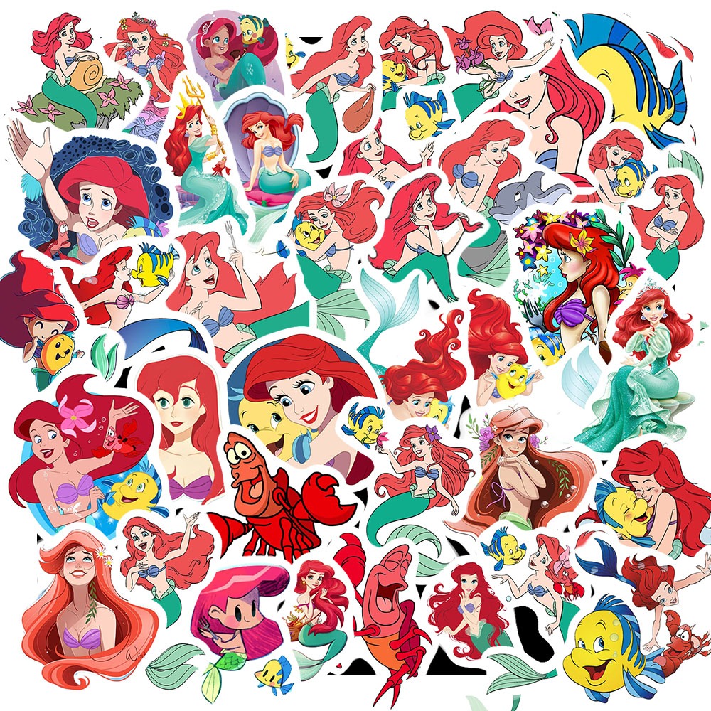 Set 50 Sticker Hình NÀNG TIÊN CÁ ARIEL – Decal Trang Trí Xe - Laptop ...