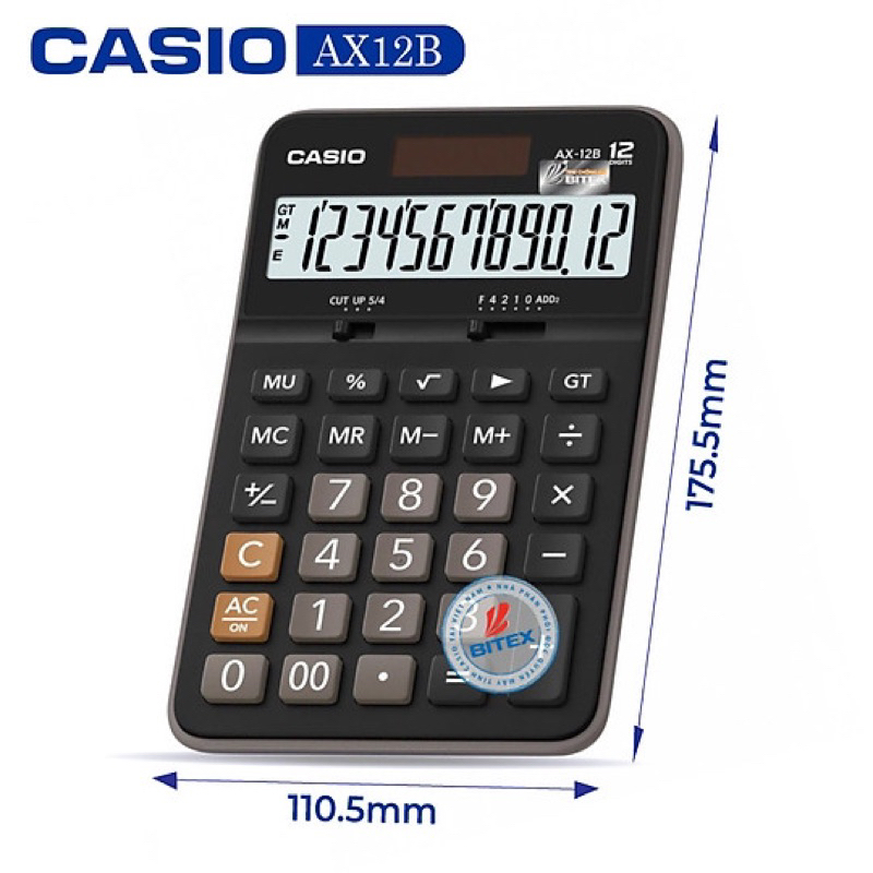 [Chính Hãng - Giá Sỉ] Máy tính để bàn Casio AX-12B - Loại thông dụng dành cho cửa hàng, shop bán ...