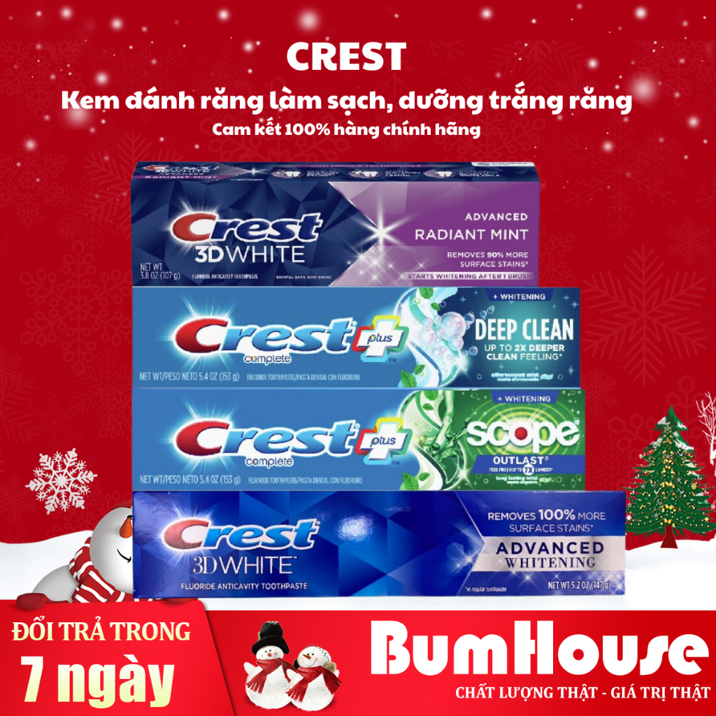 [HÀNG MỸ] Kem Đánh Trắng Răng Crest 3D White Radiant Mint / Deep Clean ...