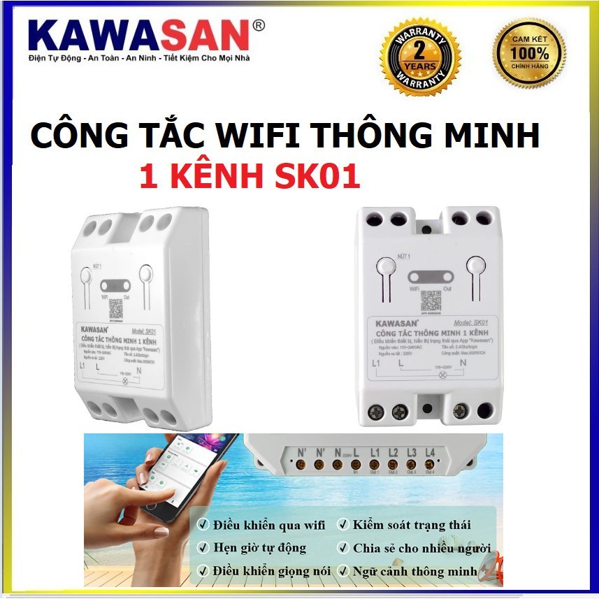 Công tắc wifi thông minh, điều khiển bật – tắt thiết bị độc lập từ xa ...