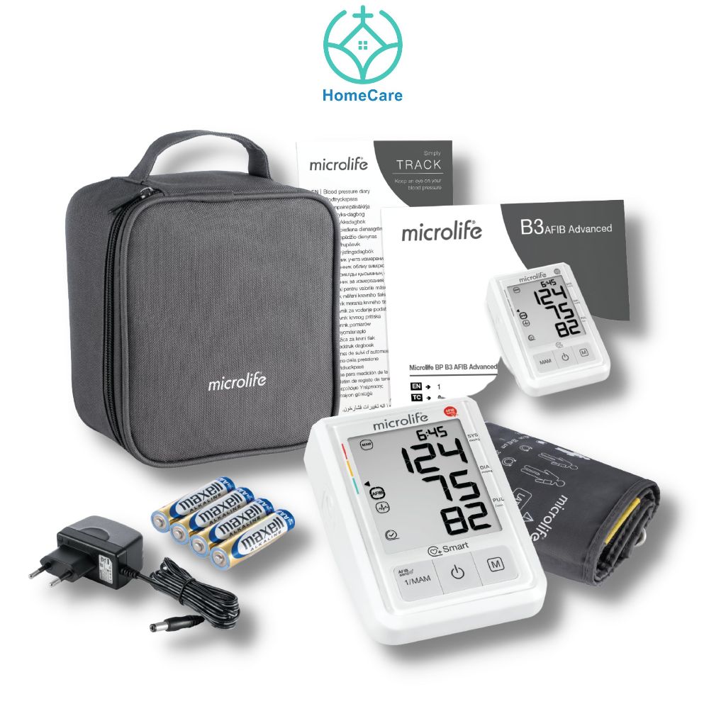 Máy đo huyết áp Microlife B3 AFIB Advanced có cảnh báo rối loạn nhịp ...