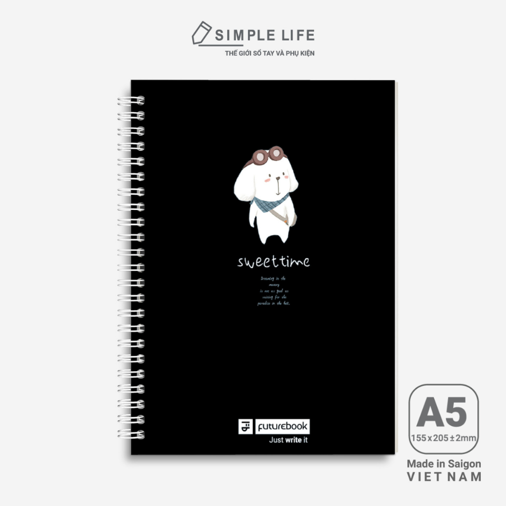 Sổ Tay Lò Xo A5 Hoạt Hình Caro/Kẻ Ngang/Chấm Dot 120 trang 100gsm ...