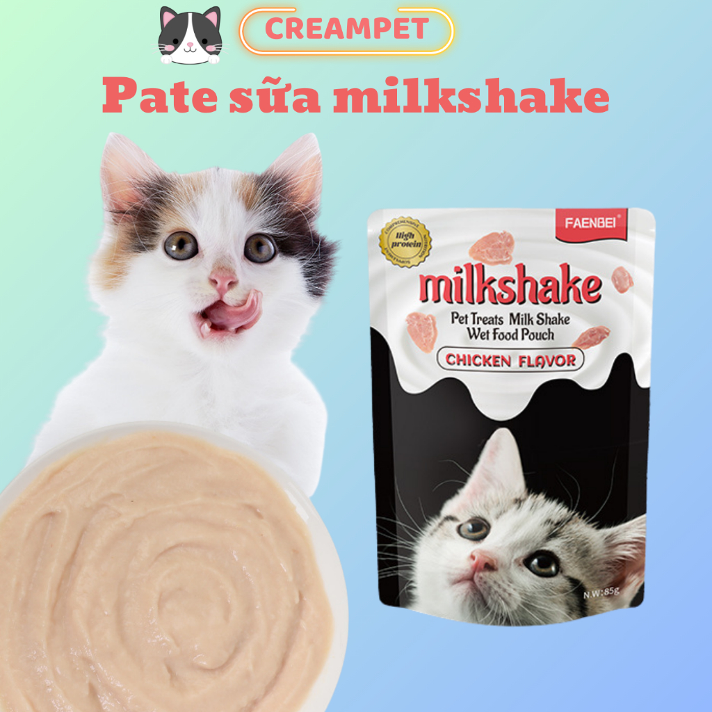 Pate sữa lắc Milkshake gói 85g bổ sung dinh dưỡng cho mèo con | Shopee ...
