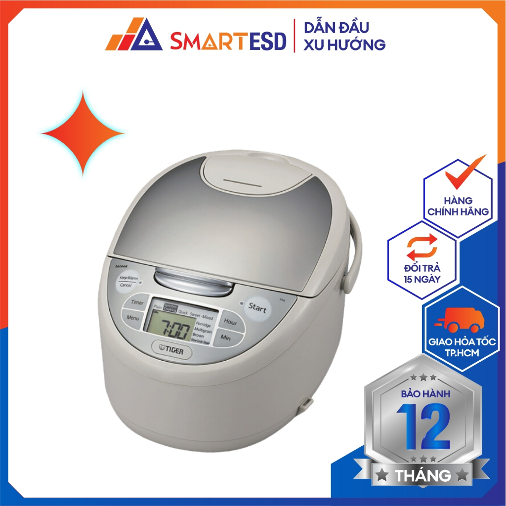 Nồi cơm điện tử Tiger JAX-S18W - Sản xuất tại Nhật Bản - Lòng nồi chống ...