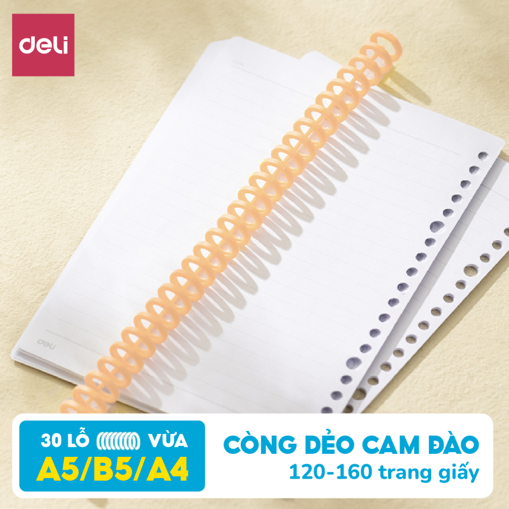Bìa Còng A5 B5 A4 Deli, Bìa Sổ Còng Đã Đục Lỗ Làm Sổ Caro Bullet Journal, Kèm Tab Phân Trang ...