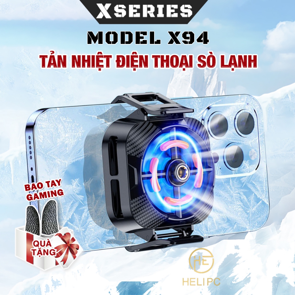 Quạt tản nhiệt điện thoại sò lạnh X94 ngàm kẹp làm mát điện thoại ...