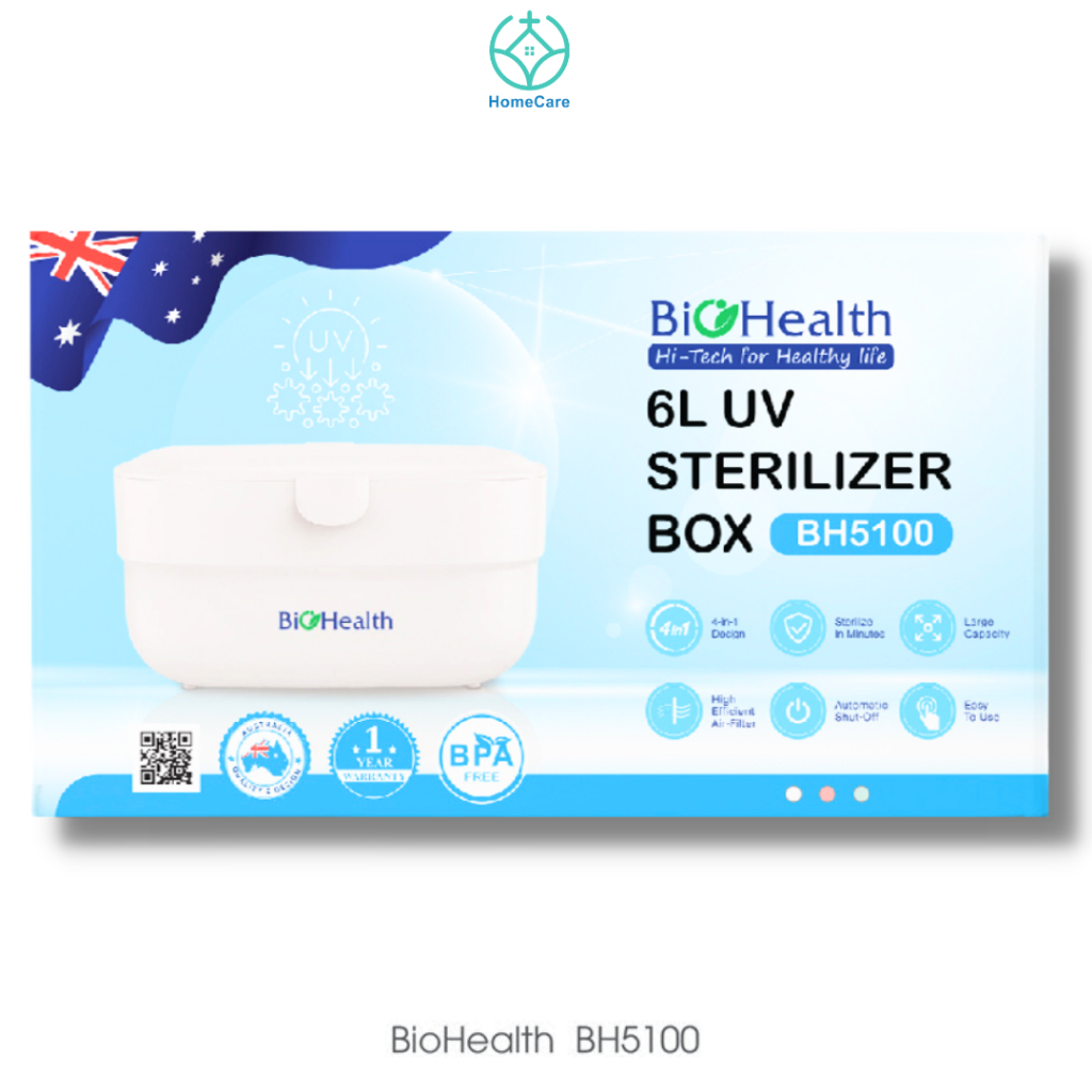Hộp tiệt trùng UV 6L Biohealth BH5100 tích hợp sấy khô, tiệt trùng UV nhanh chóng dễ sử dụng ...