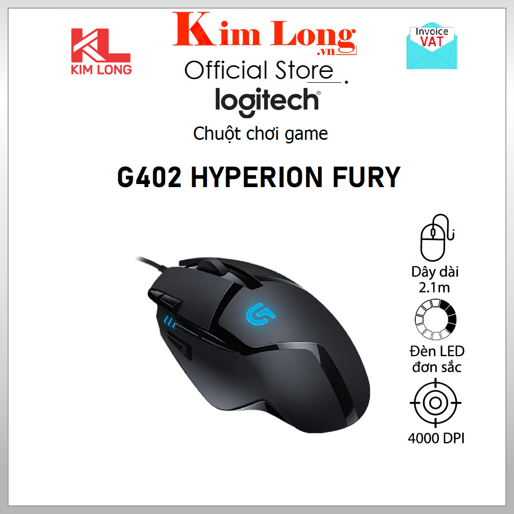 Chuột chơi Logitech G402 Gaming HYPERION FURY FPS 4.9, 240 4.000 DPI có ...