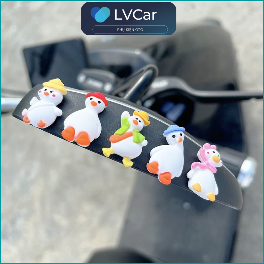 Set 5 mô hình vịt mini cute trang trí xe hơi dán màn hình, dán gương ...