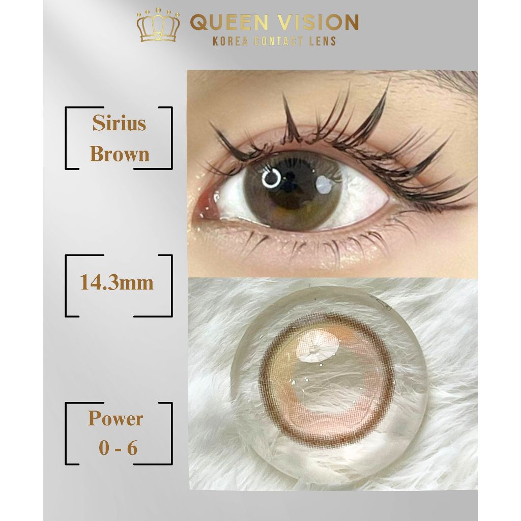 Kính áp tròng lens Sirius Brown giãn nhẹ( dòng 12 tháng 0 độ Nhập Khẩu ...