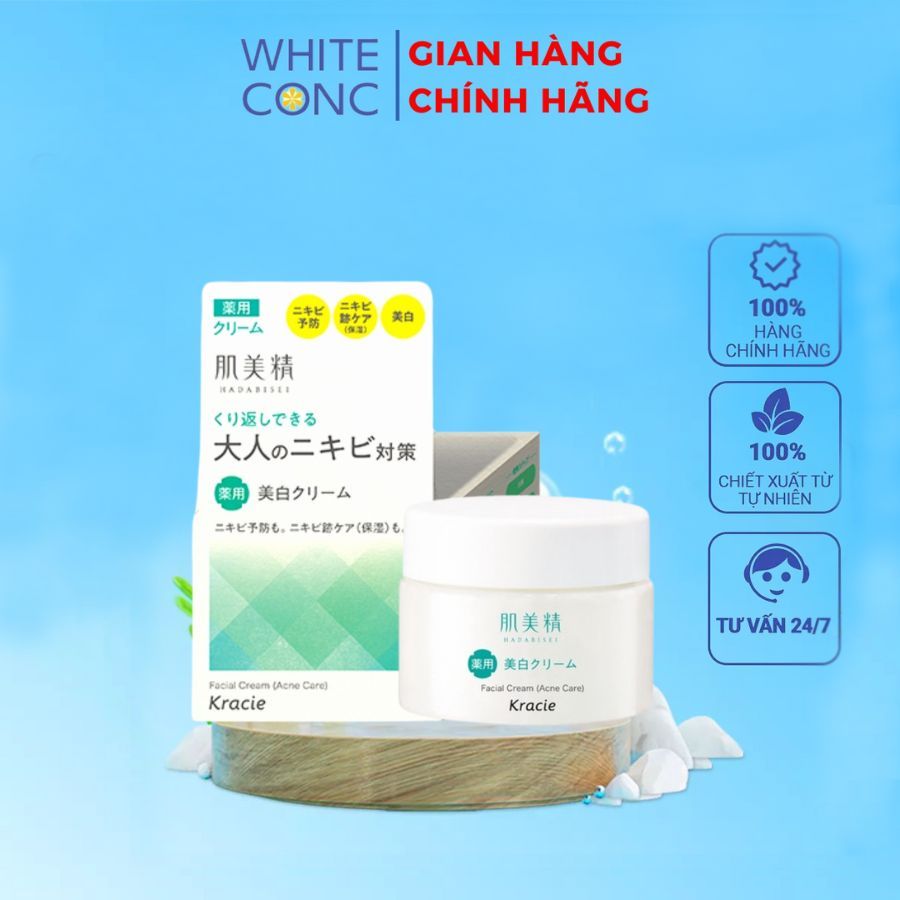 Kem hỗ trợ giảm mụn và dưỡng trắng Kracie Hadabisei Acne Nhật Bản chính hãng (Date T09/2024 ...