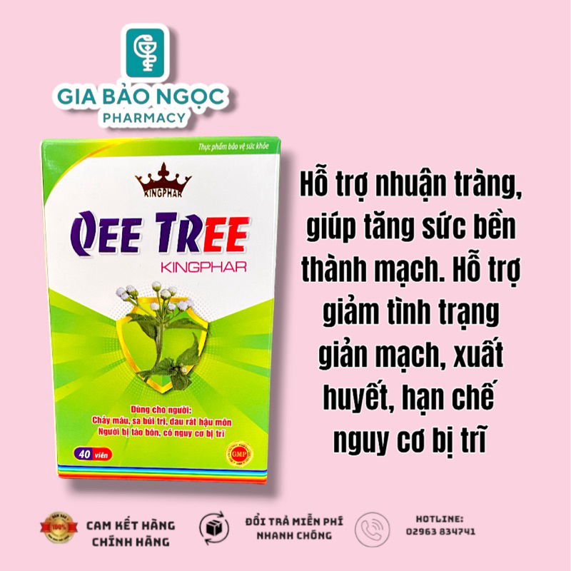 Viên uống QUEE TREE (Kingphar)hỗ trợ giảm đau,chảy máu do trĩ ,táo bón ...