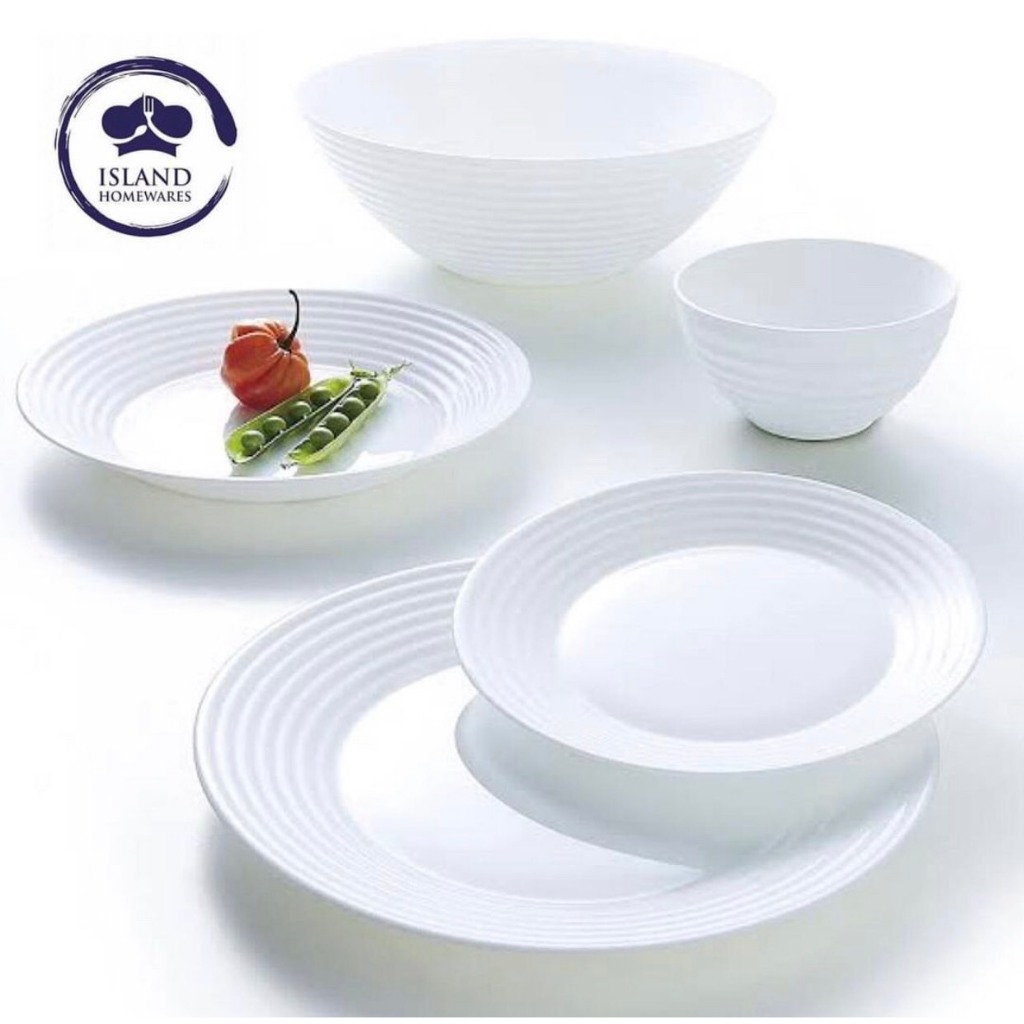 Đĩa (dĩa) thủy tinh sâu lòng Luminarc Harena N5806 - 23cm, thủy tinh cường lực, an toàn cho sức ...