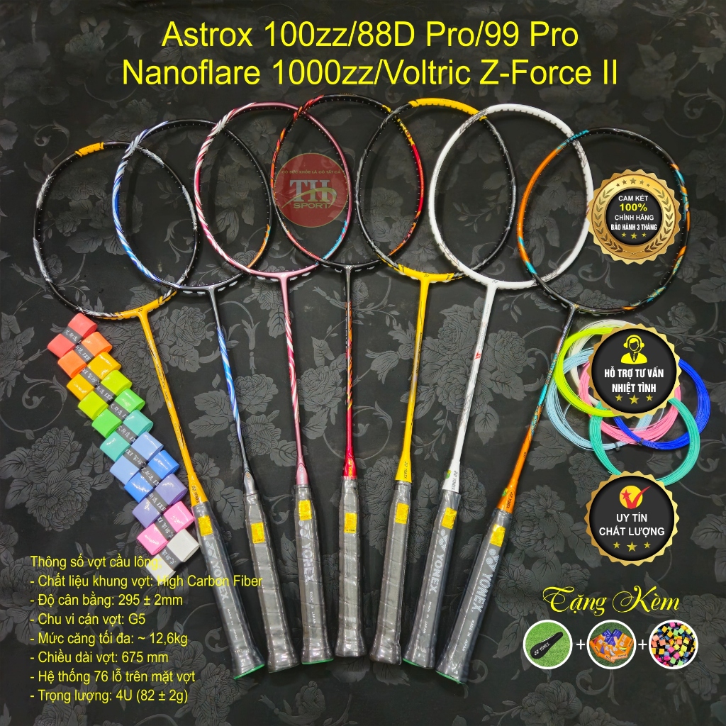 Vợt Cầu Lông Astrox 100zz/88D Pro/99 Pro/Nanoflare 1000zz (Khung Carbon, Căng max 12,6kg ...