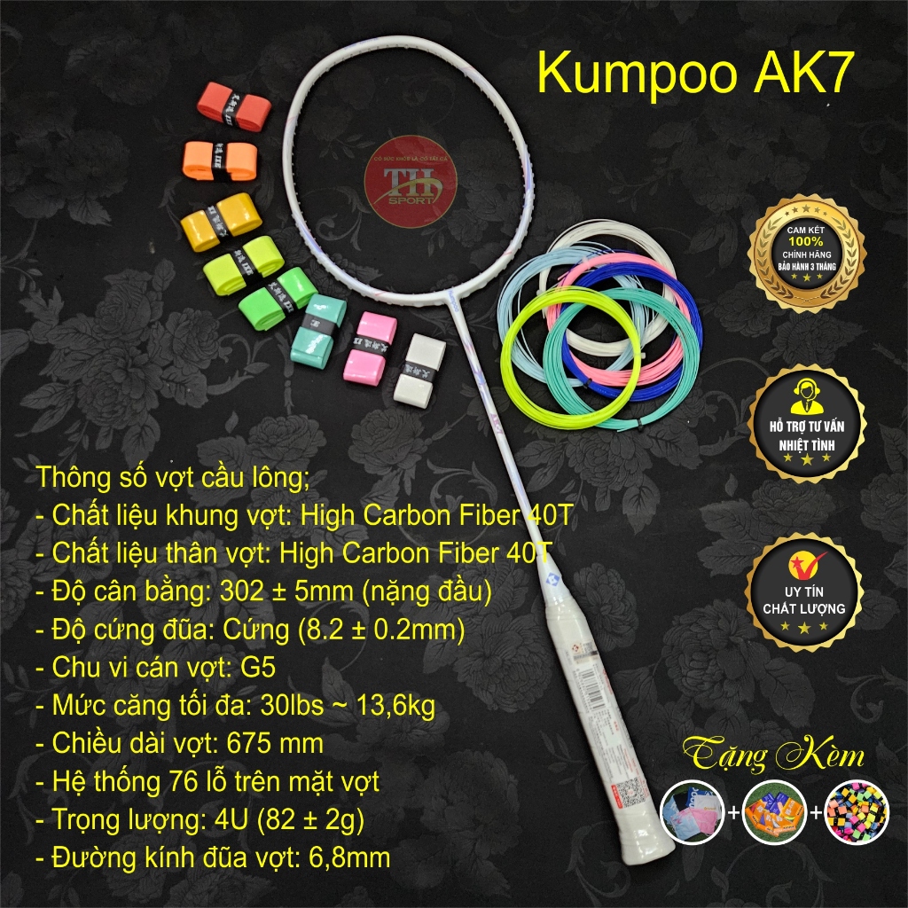 Vợt Cầu Lông Kumpoo AK7 (căng sẵn theo yêu cầu + túi + quấn cán) | Shopee Việt Nam