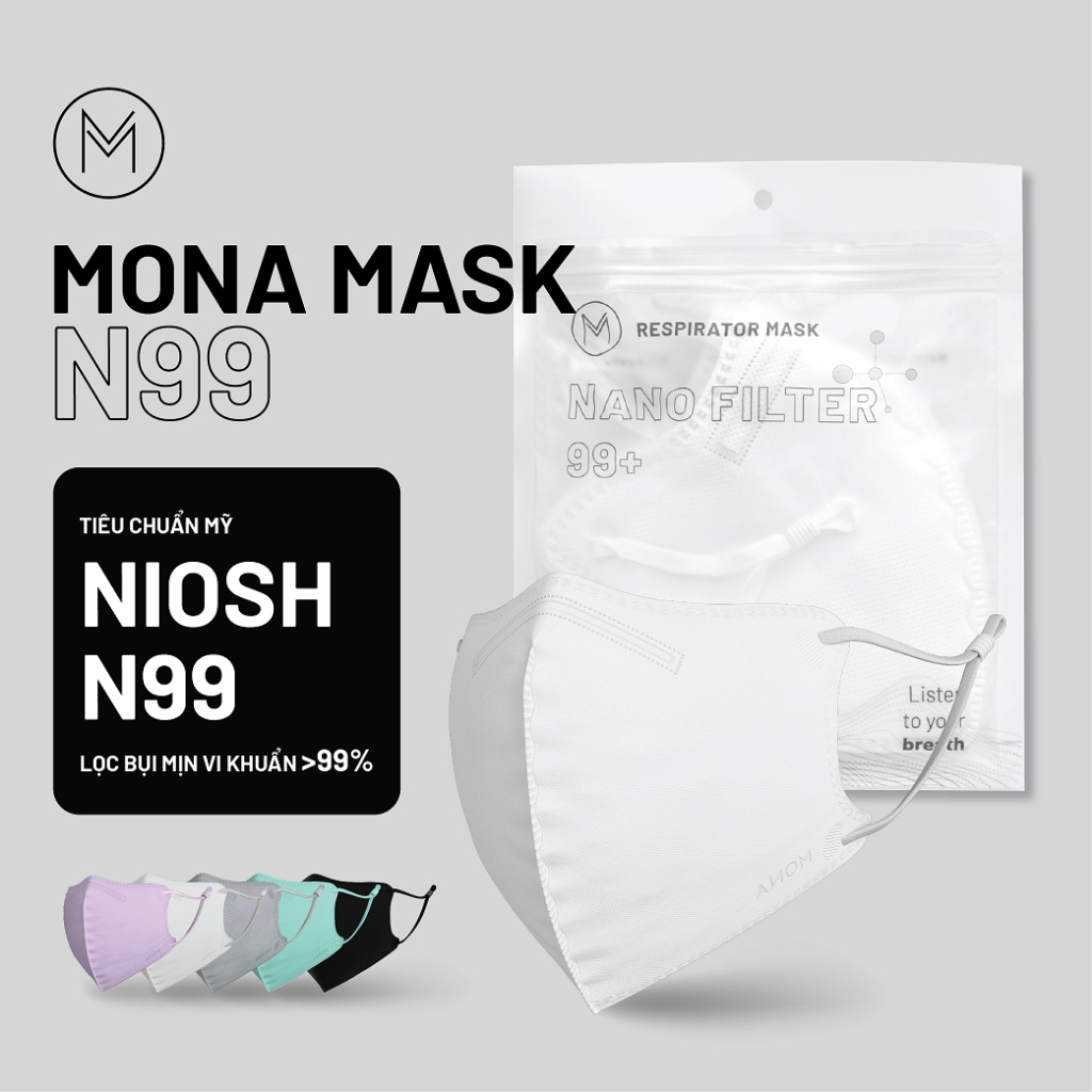 Combo 3 Chiếc Khẩu Trang Bảo Hộ Mona Mask Tiêu Chuẩn N99 Chống Nắng ...