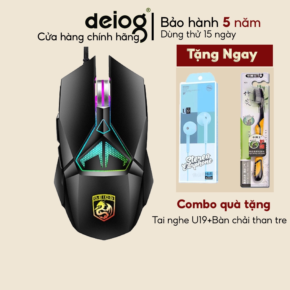 Chuột Gaming có dây Deiog A5 DPI 1600dpi, sử dụng cho máy tính, laptop, kết nối cổng USB - Bảo ...