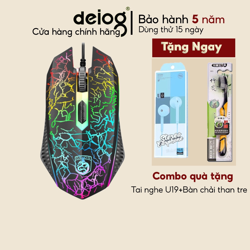 Chuột Gaming có dây Deiog A1 DPI 1600dpi phù hợp cho máy tính, laptop ...