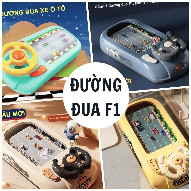 Ô tô đồ chơi đường đua xe có màn hình chuyển động cho bé điều khiển vô lăng như thật, quà tặng ...