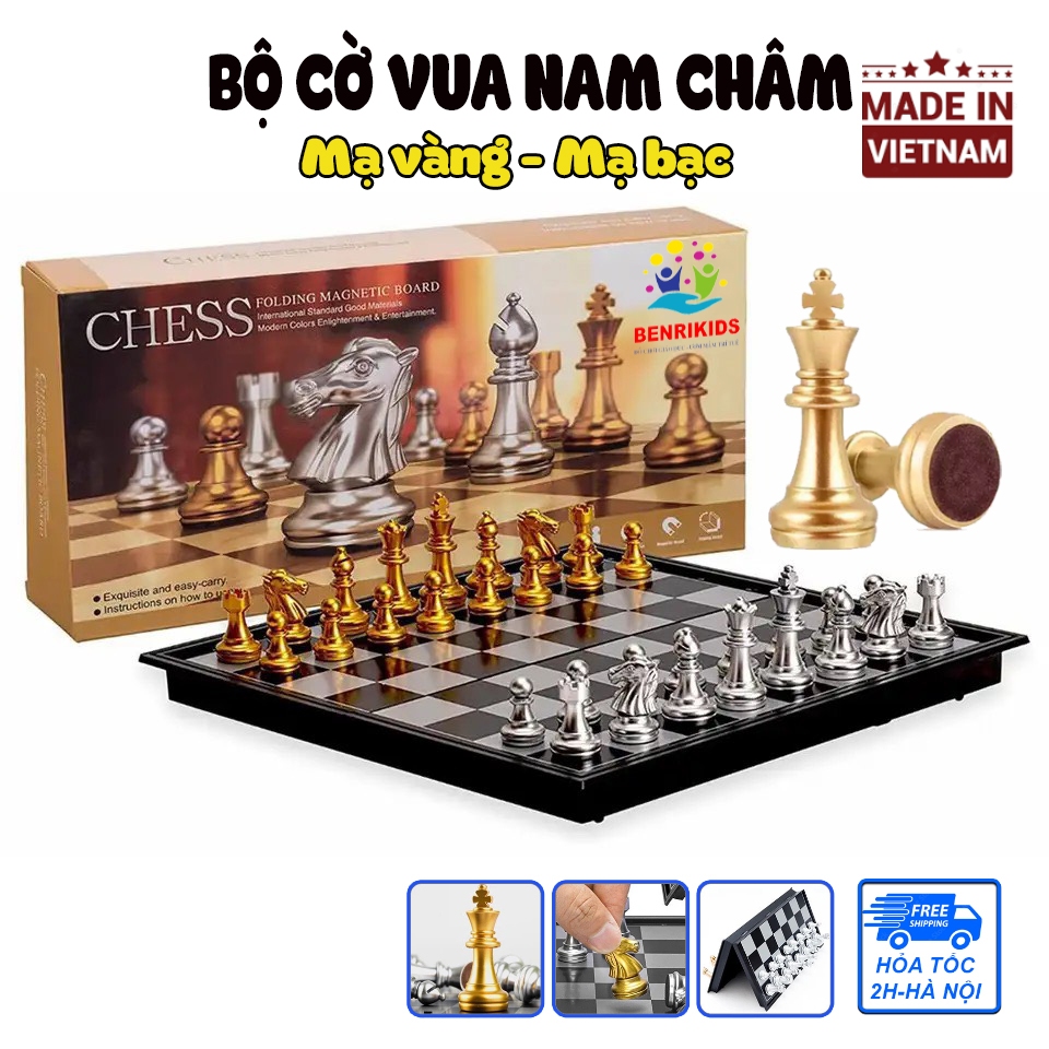 Bộ Cờ Vua Nam Châm Mạ Vàng Bạc Cao Cấp Cực Đẹp, Cờ Vua Thi Đấu Quốc Tế, Bàn Cờ Vua Gập Gọn ...